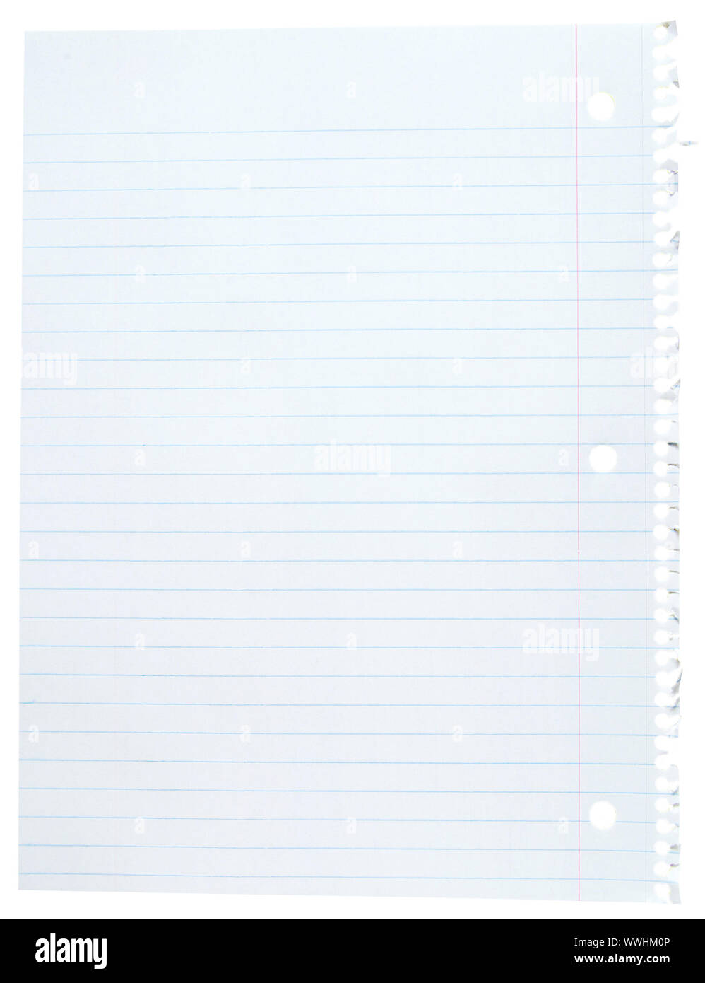 Ruled paper sheet Cut Out Stock Images & Pictures - Alamy