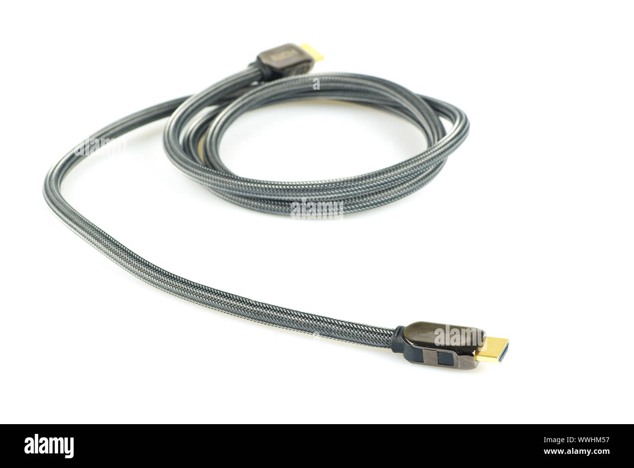 HDMI cable isolated on white background Stock Photo - Alamy