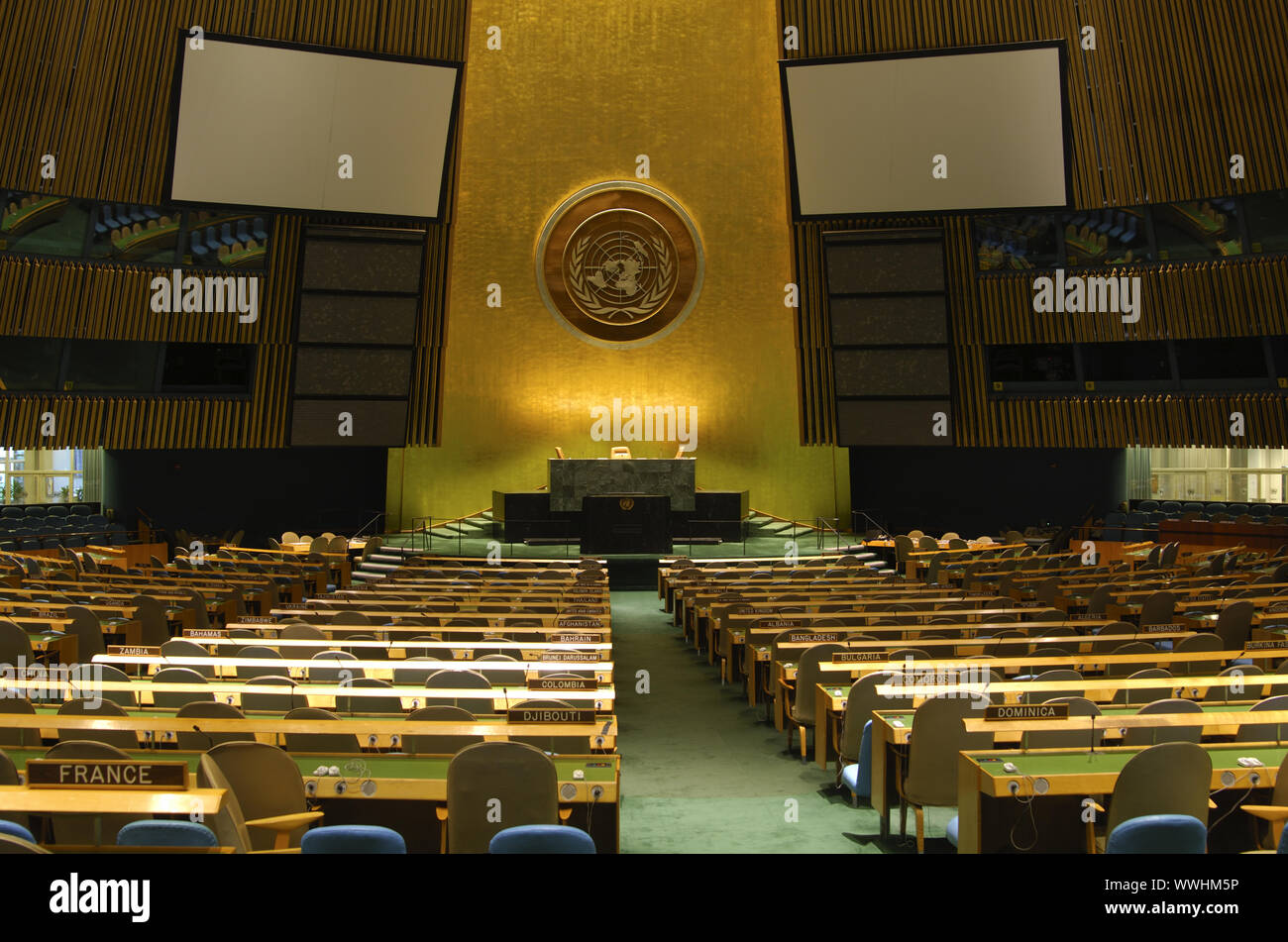 Session room of the UN General Assembly New York Stock Photo - Alamy
