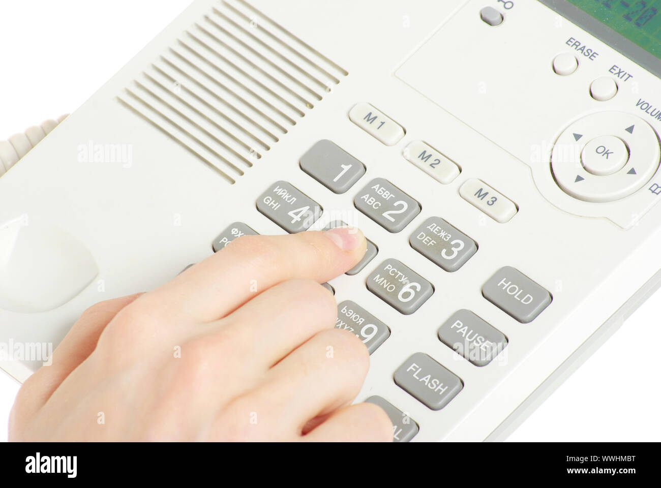 finger with white telephone keypad Stock Photo - Alamy