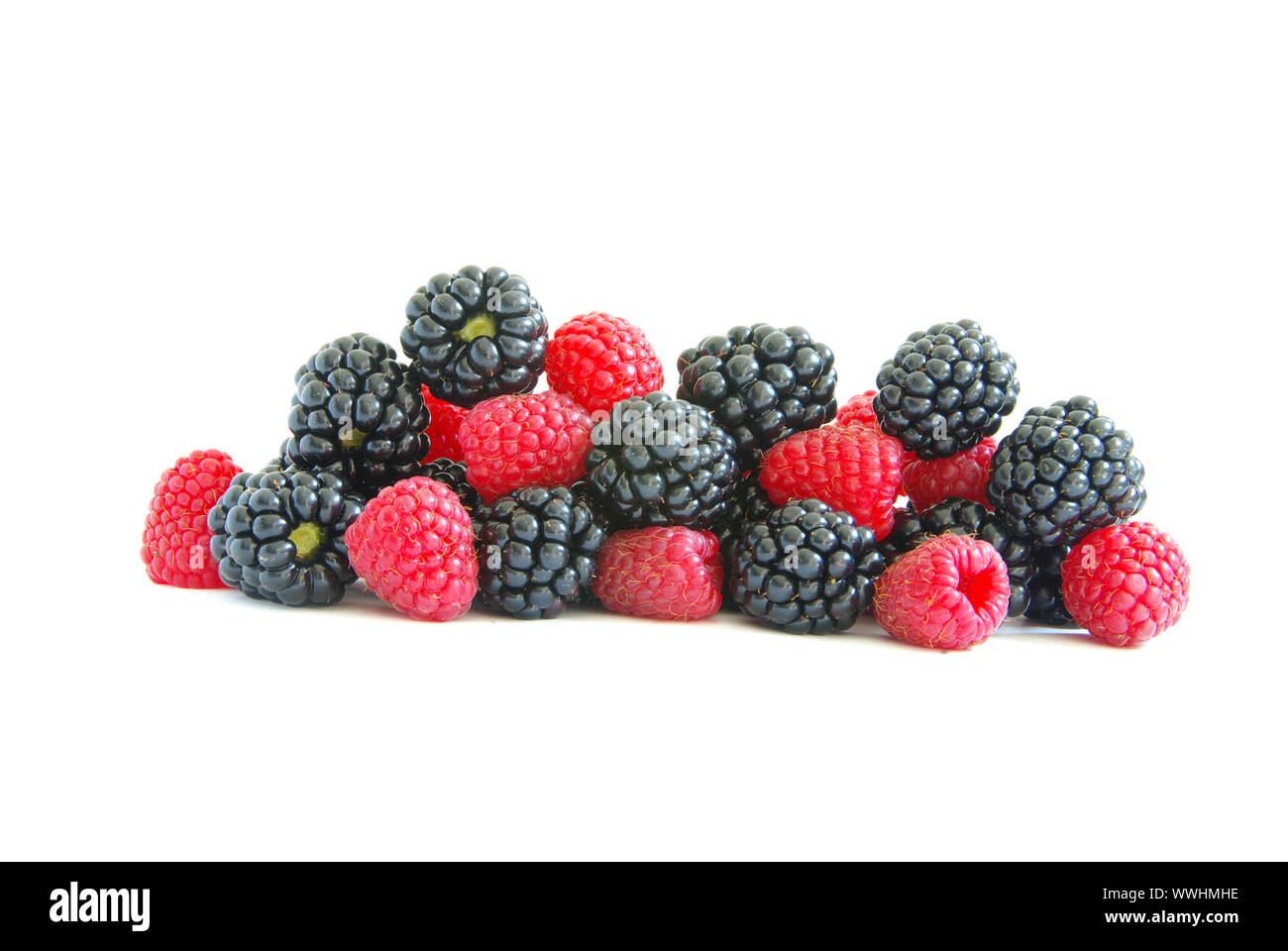 blackberry and raspberry on white isolated background Stock Photo - Alamy