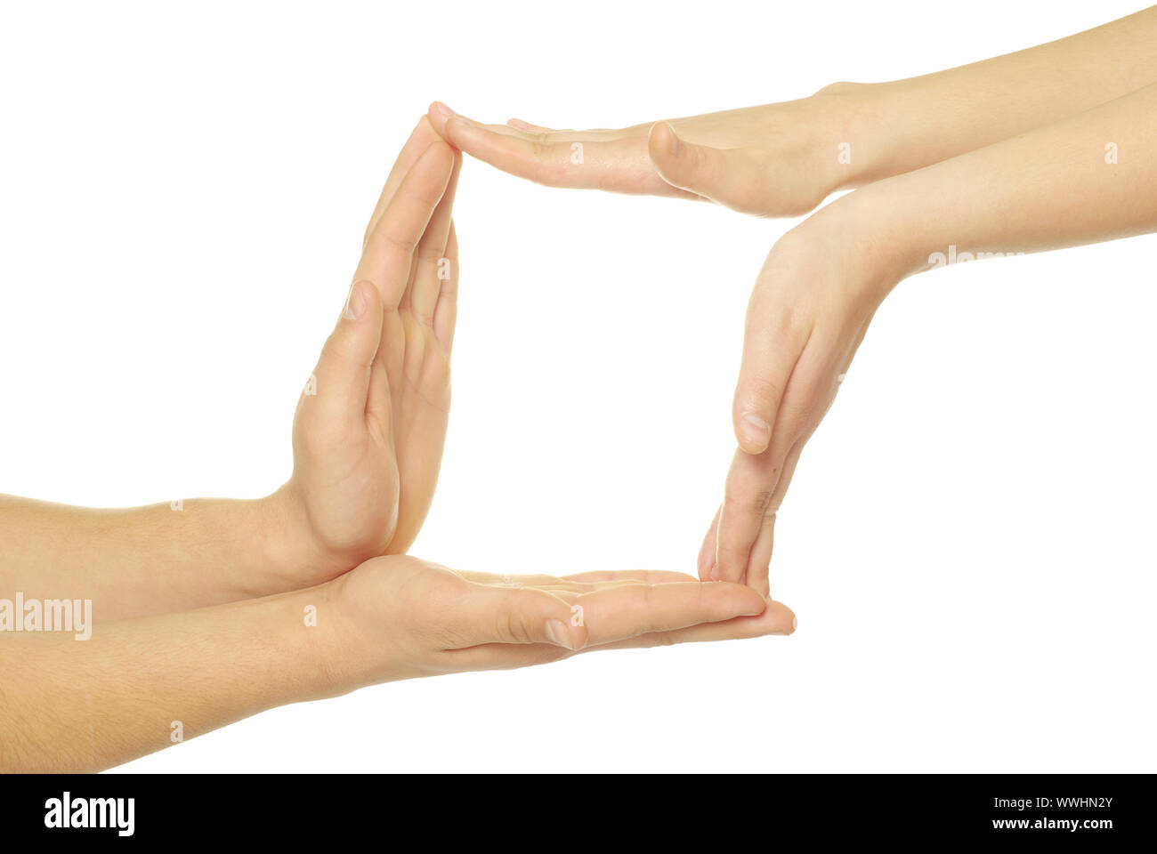 recycling symbol made from hands isolated on white background Stock ...