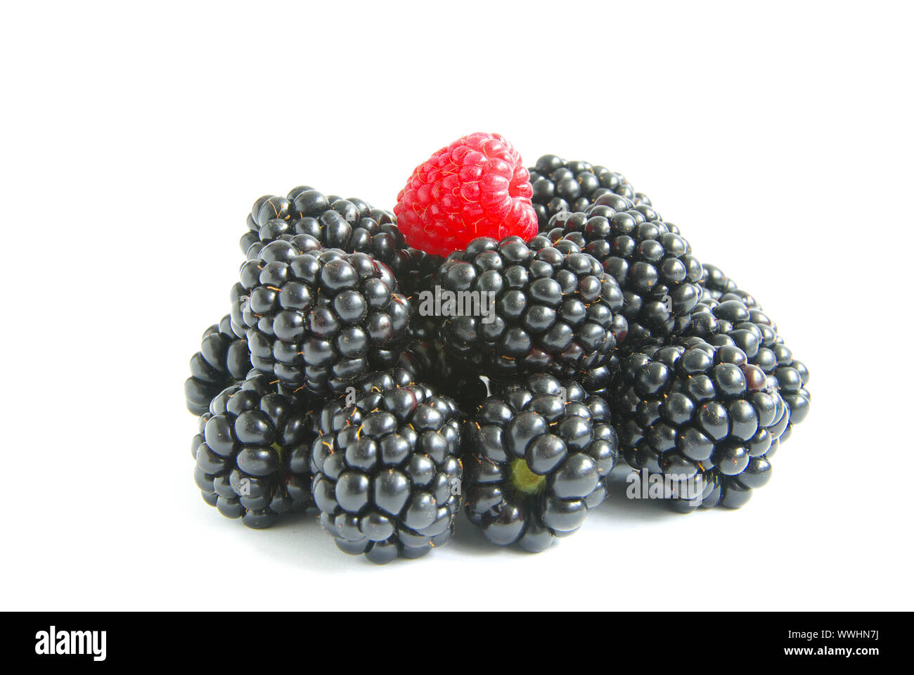 blackberry and raspberry on white isolated background Stock Photo - Alamy
