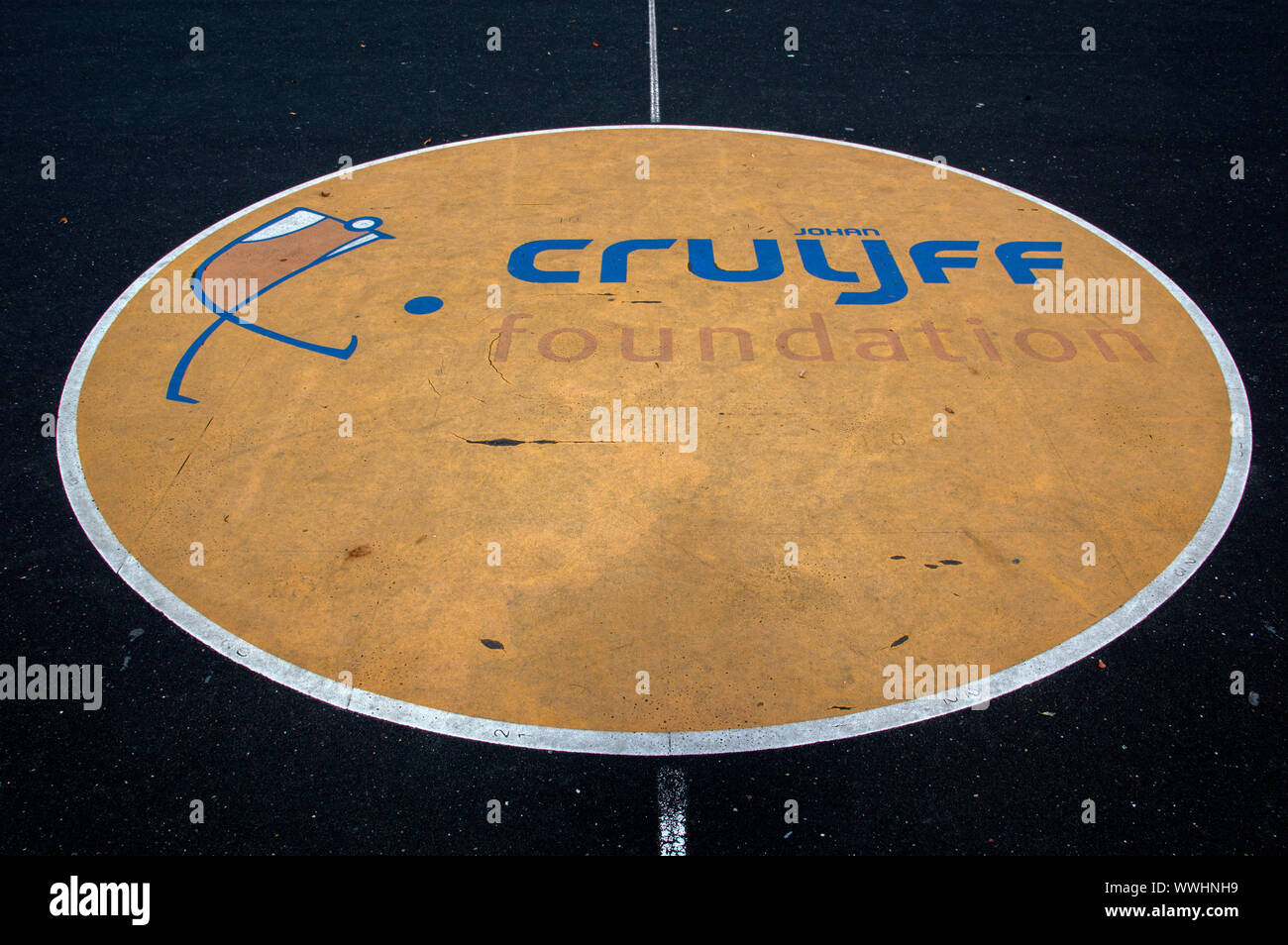 Sign On The Floor Of The Cruyff Court At The Olympic Stadium At ...