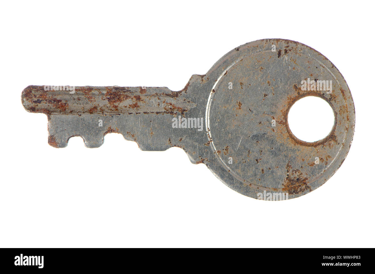 Old rusty key isolated on white background Stock Photo - Alamy