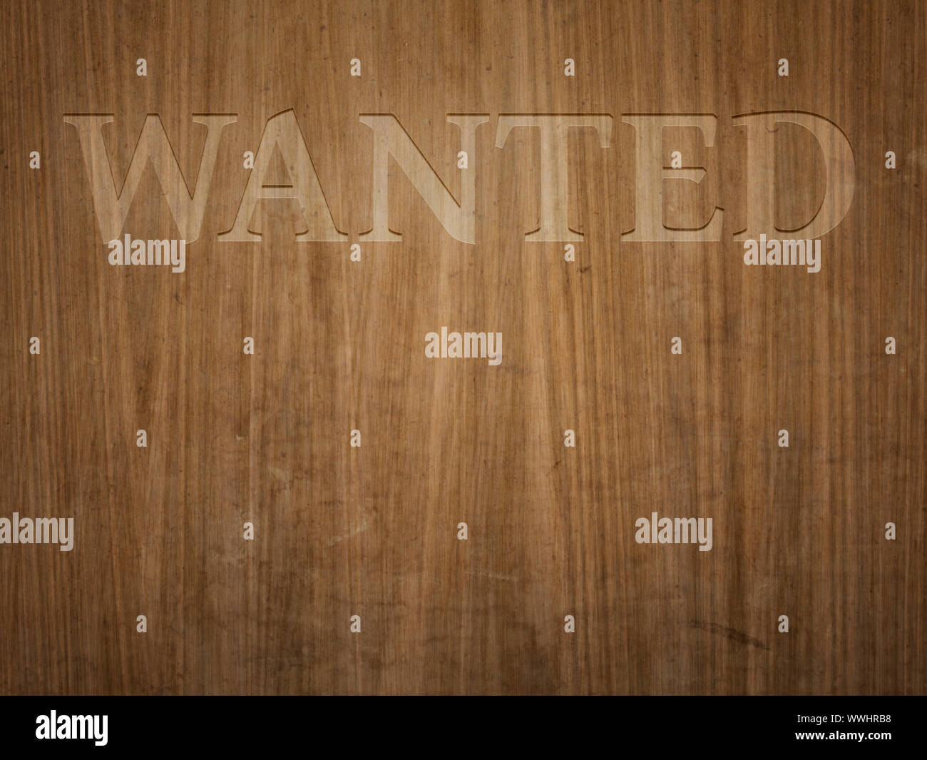 A beautiful wooden background with the word wanted Stock Photo - Alamy