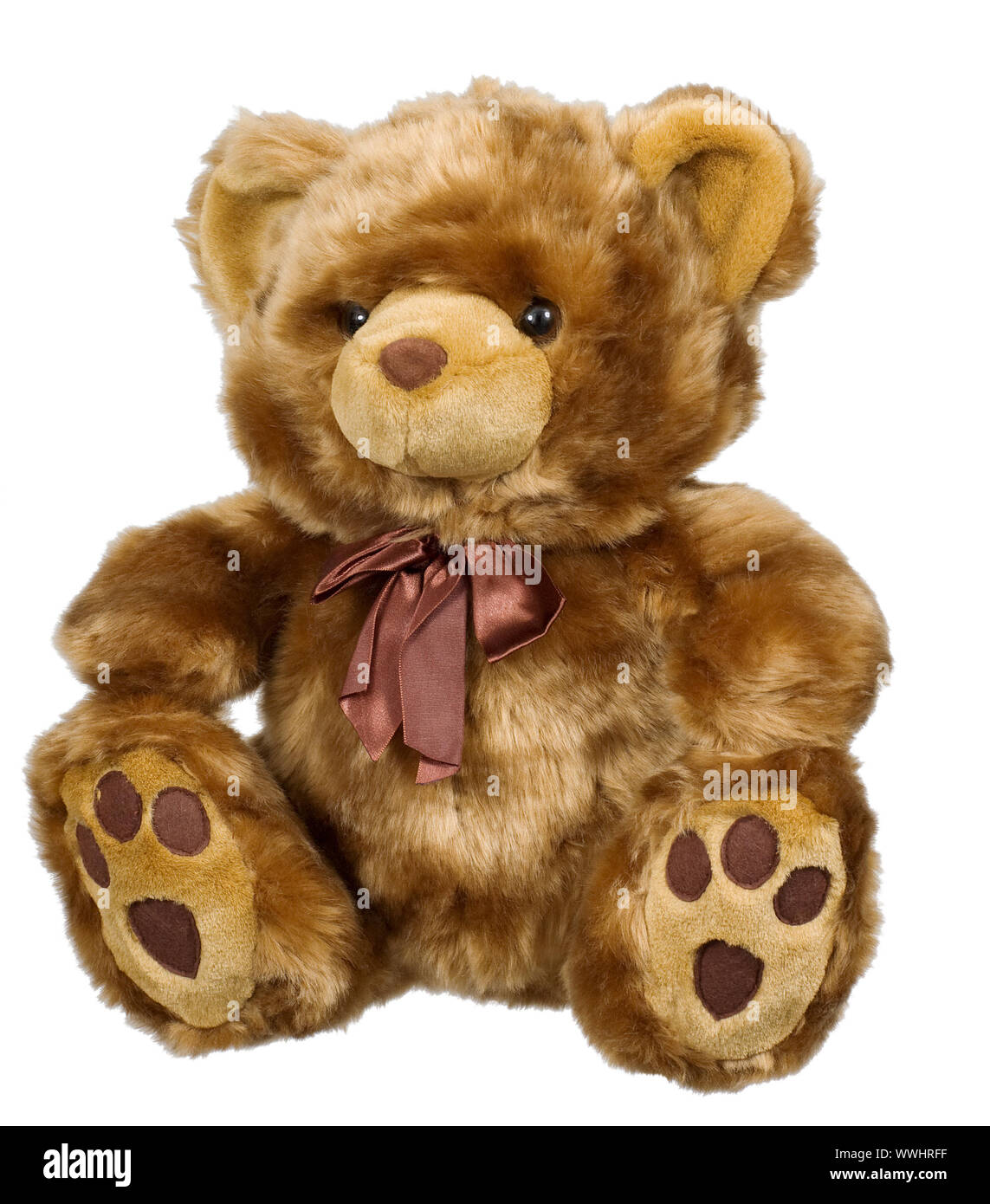 Toy brown soft bear on a white background Stock Photo - Alamy