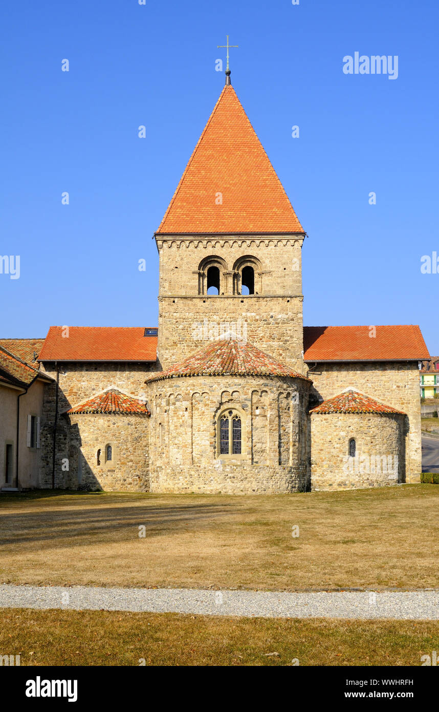 Romanesque church with triple apse Stock Photo - Alamy