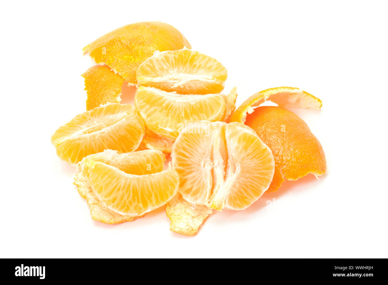 Peeled tangerine isolated on white background Stock Photo - Alamy