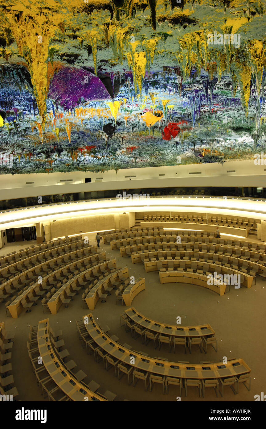 Barcelo domed ceiling, Palais des Nations, Geneva Stock Photo - Alamy