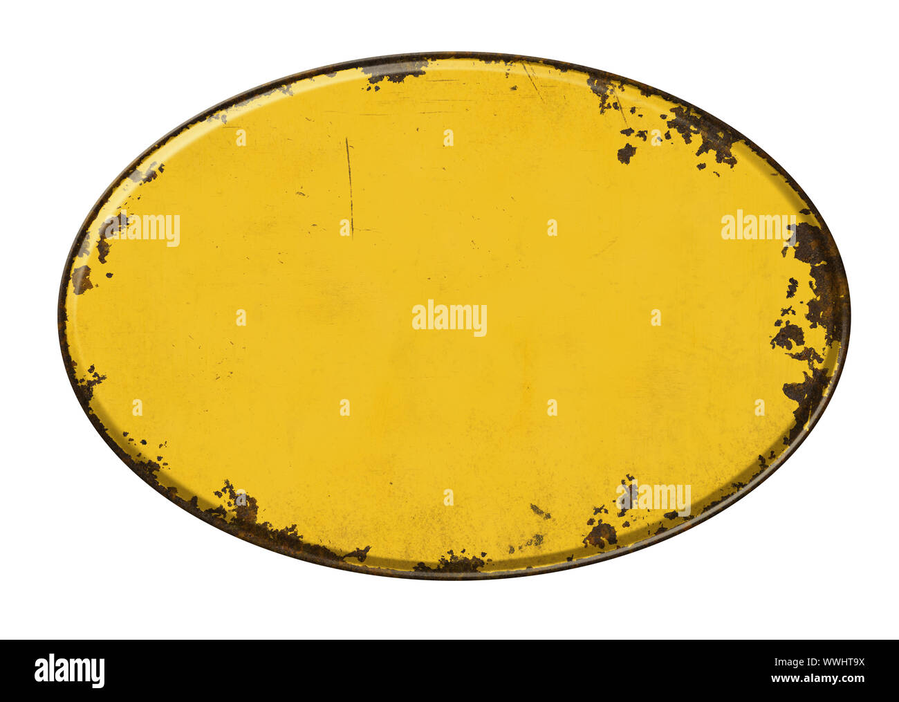 Empty vintage tin sign on a white background Stock Photo - Alamy