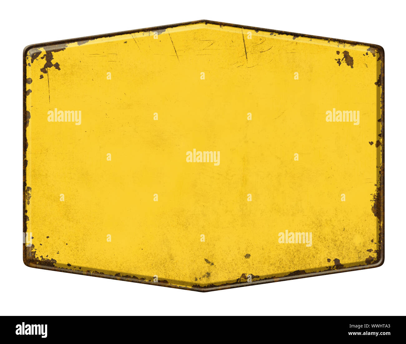 Empty vintage tin sign on a white background Stock Photo - Alamy