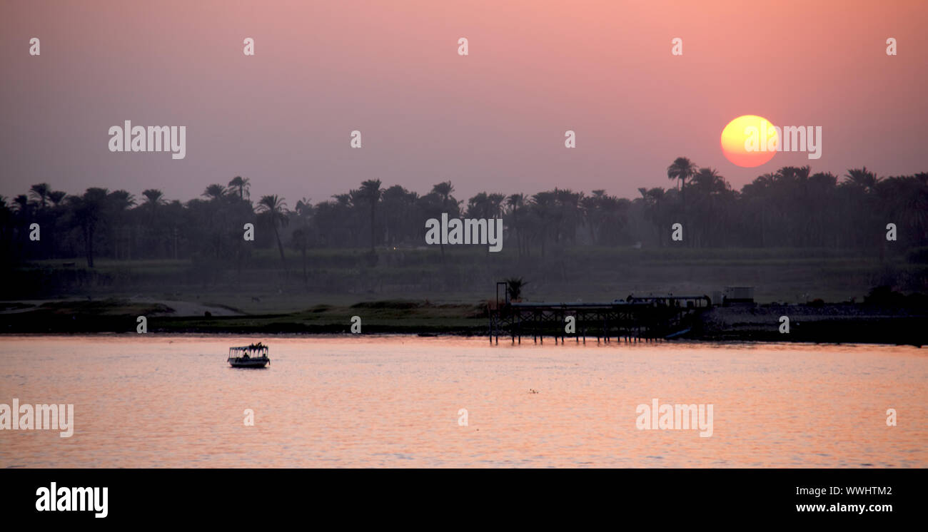 Sunset on the Nile Stock Photo - Alamy