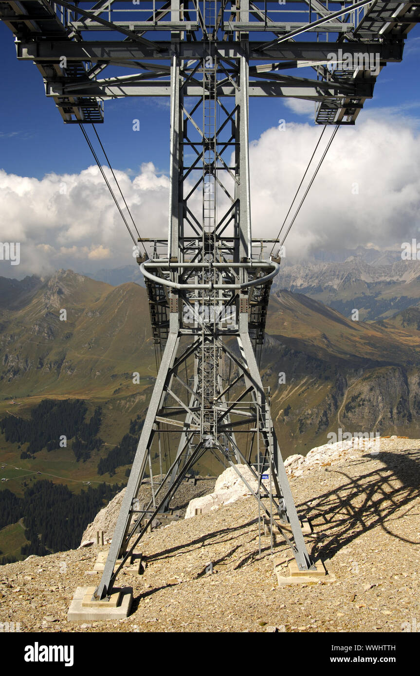 Support pillar of a mountain cableway Stock Photo - Alamy