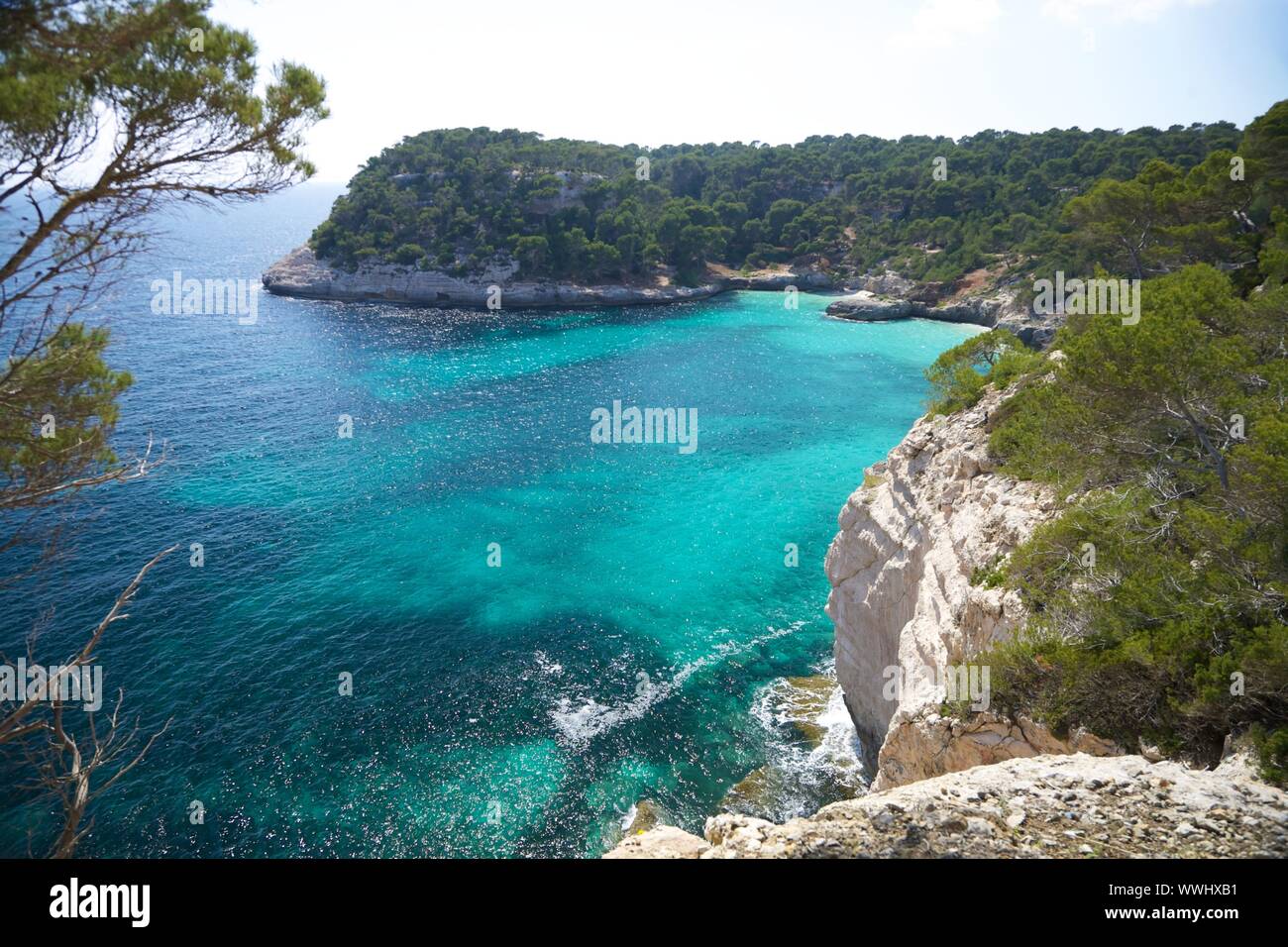 Mediterranean sea at Menorca island in Spain Stock Photo - Alamy