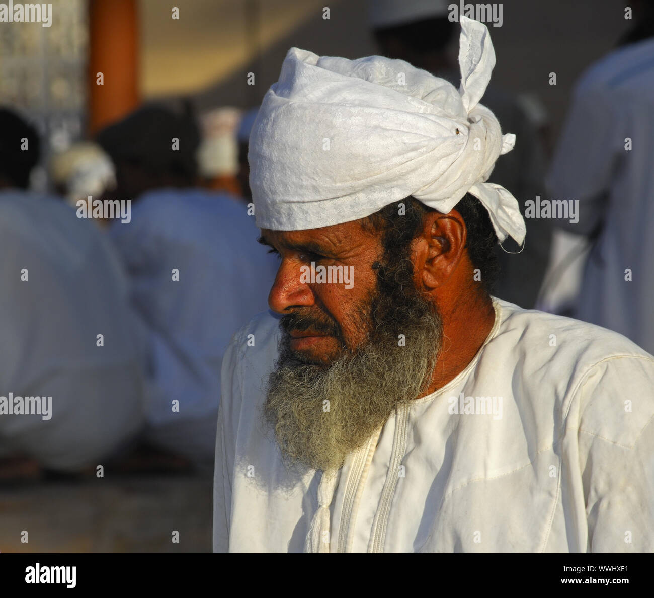 Omani Man with Mussar Turban Stock Photo - Alamy