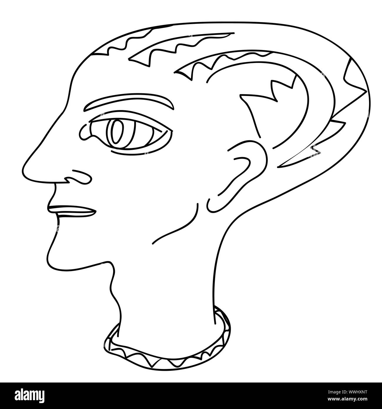 Stylized hand draw portrait cartoon Stock Photo - Alamy