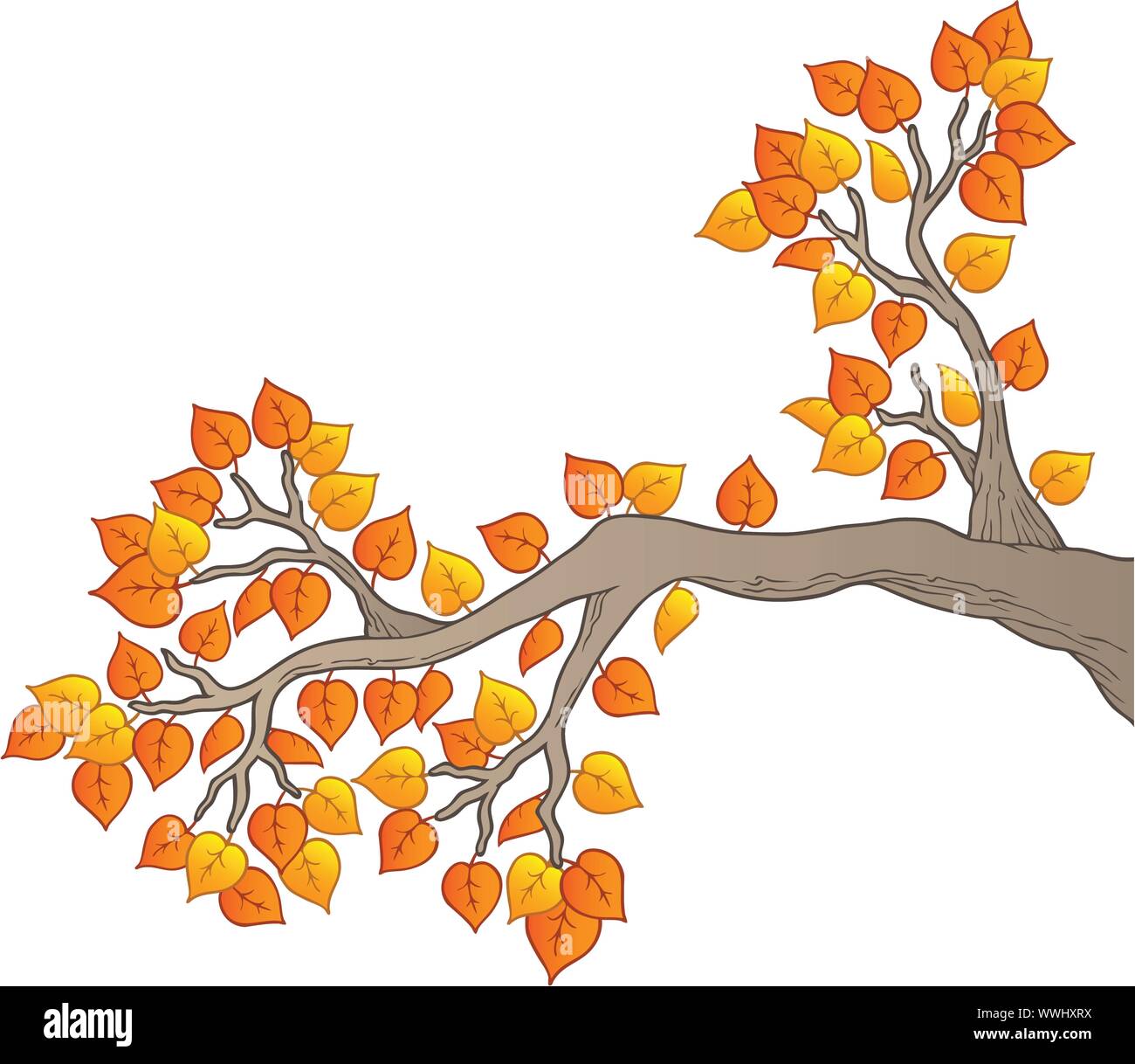 Cartoon tree branch with leaves 2 Stock Vector Image & Art - Alamy