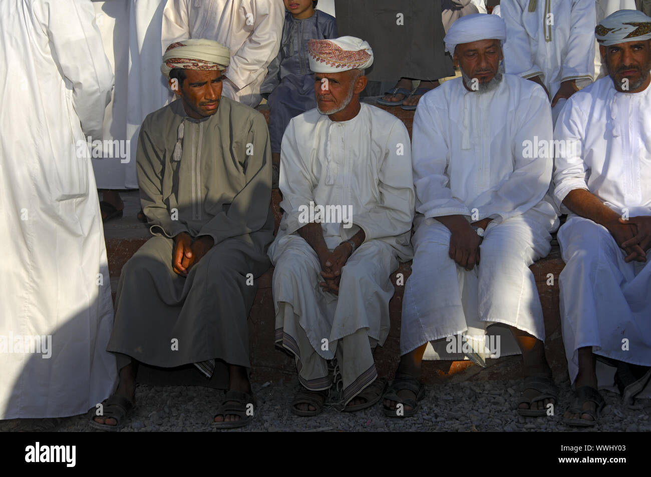 Group of Omani men in national costume Stock Photo - Alamy