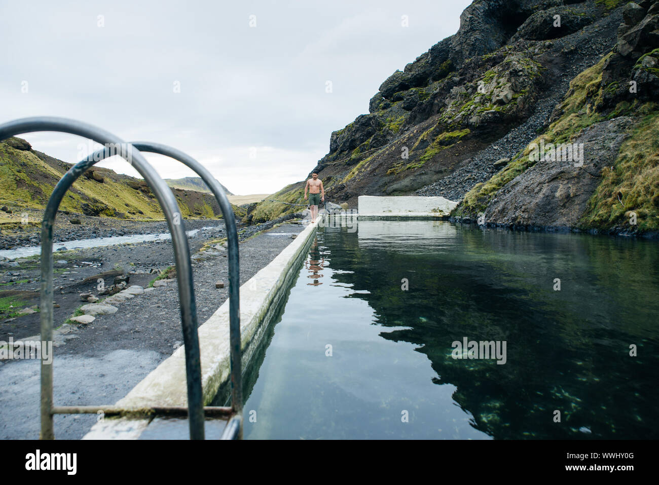 Wanderlust explorer discovering icelandic natural wonders Stock Photo ...