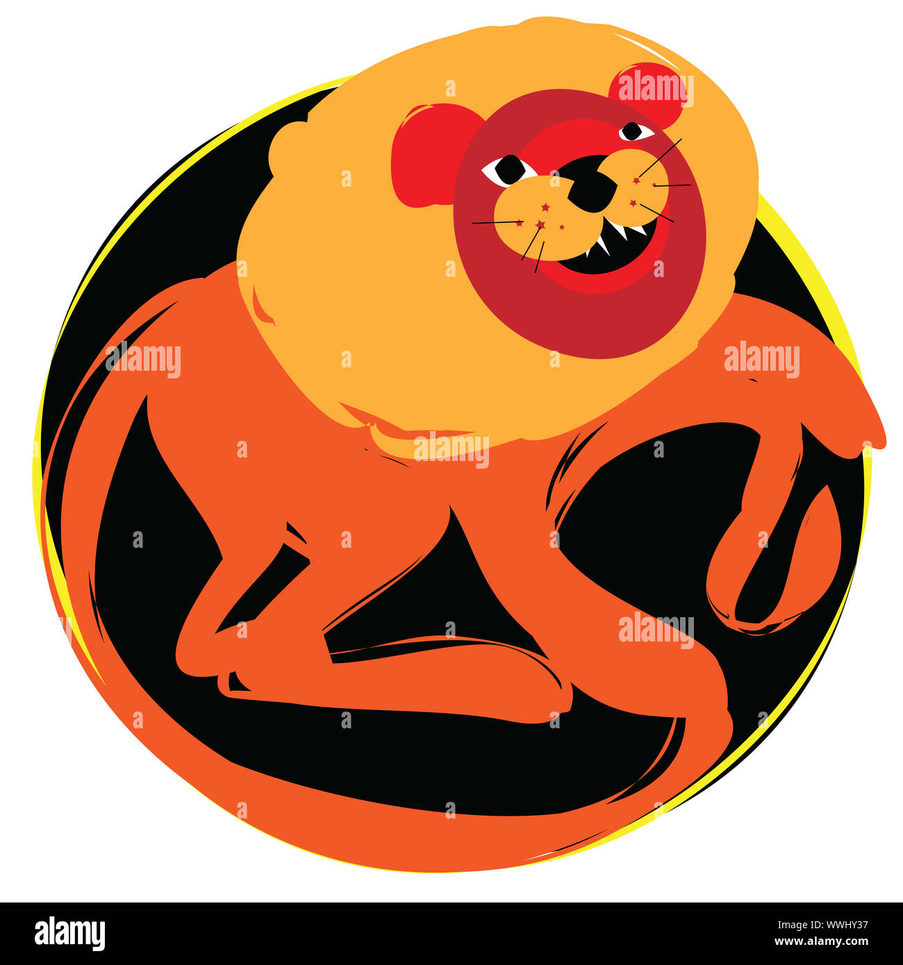 Lion astrology sign yellow Cut Out Stock Images & Pictures - Alamy