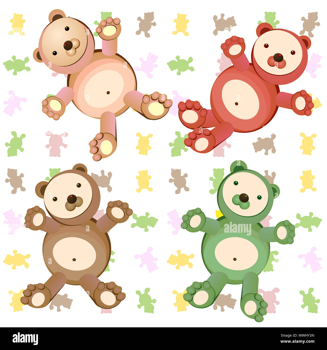 cute teddy bears background in pastel colors Stock Photo - Alamy