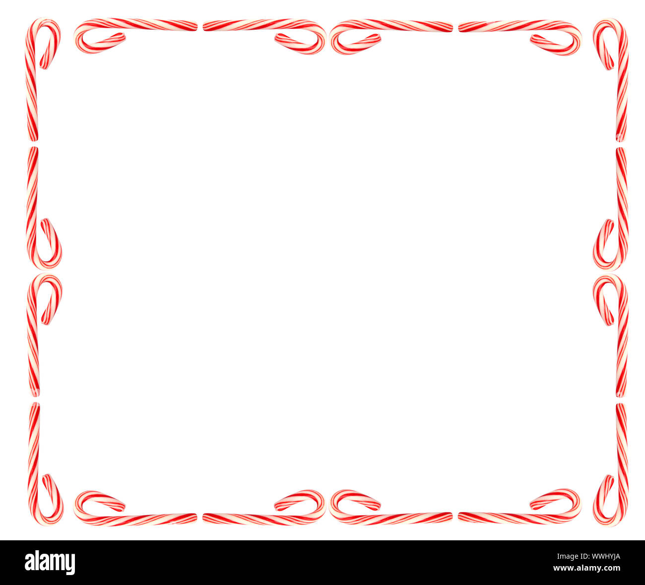 Frame of christmas candy cane isolated on white background Stock Photo ...