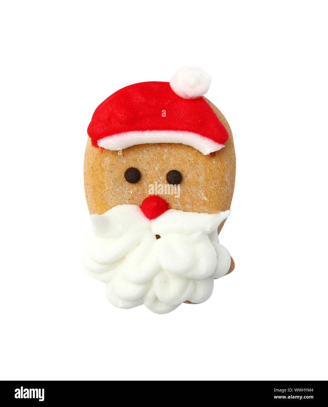 Santa gingerbread cookie isolated on white background Stock Photo - Alamy