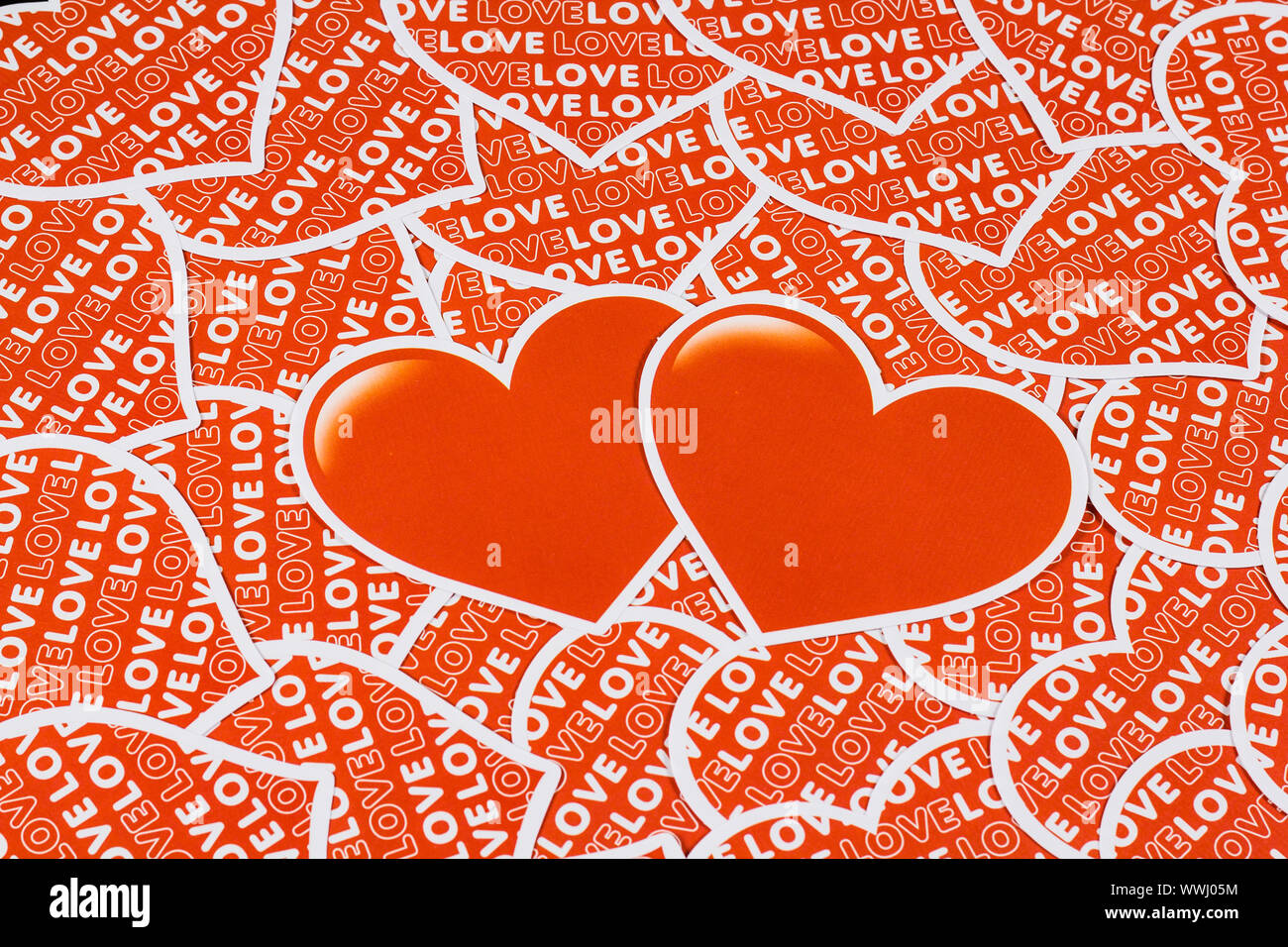 two heart in group of love background Stock Photo - Alamy