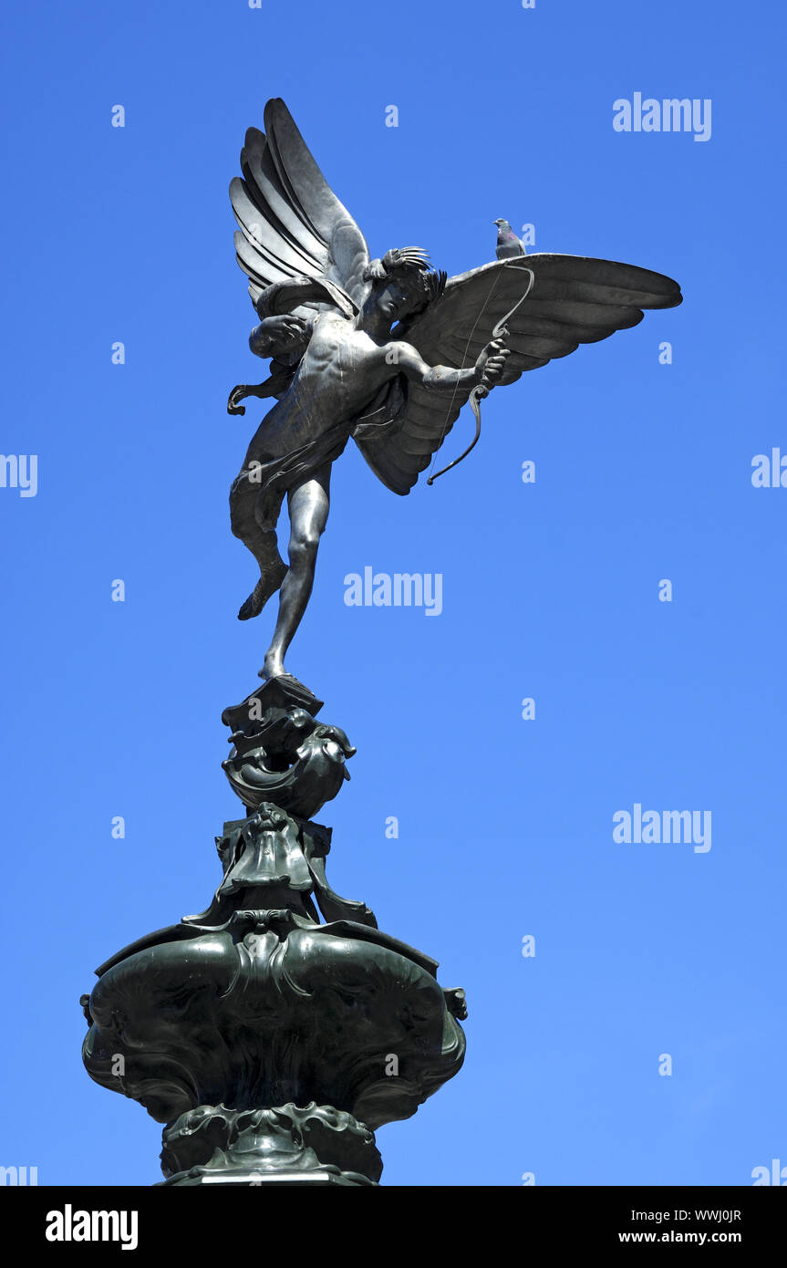 Antero's statue of Alfred Gilbert at the Shaftesbury Memorial Fountain ...
