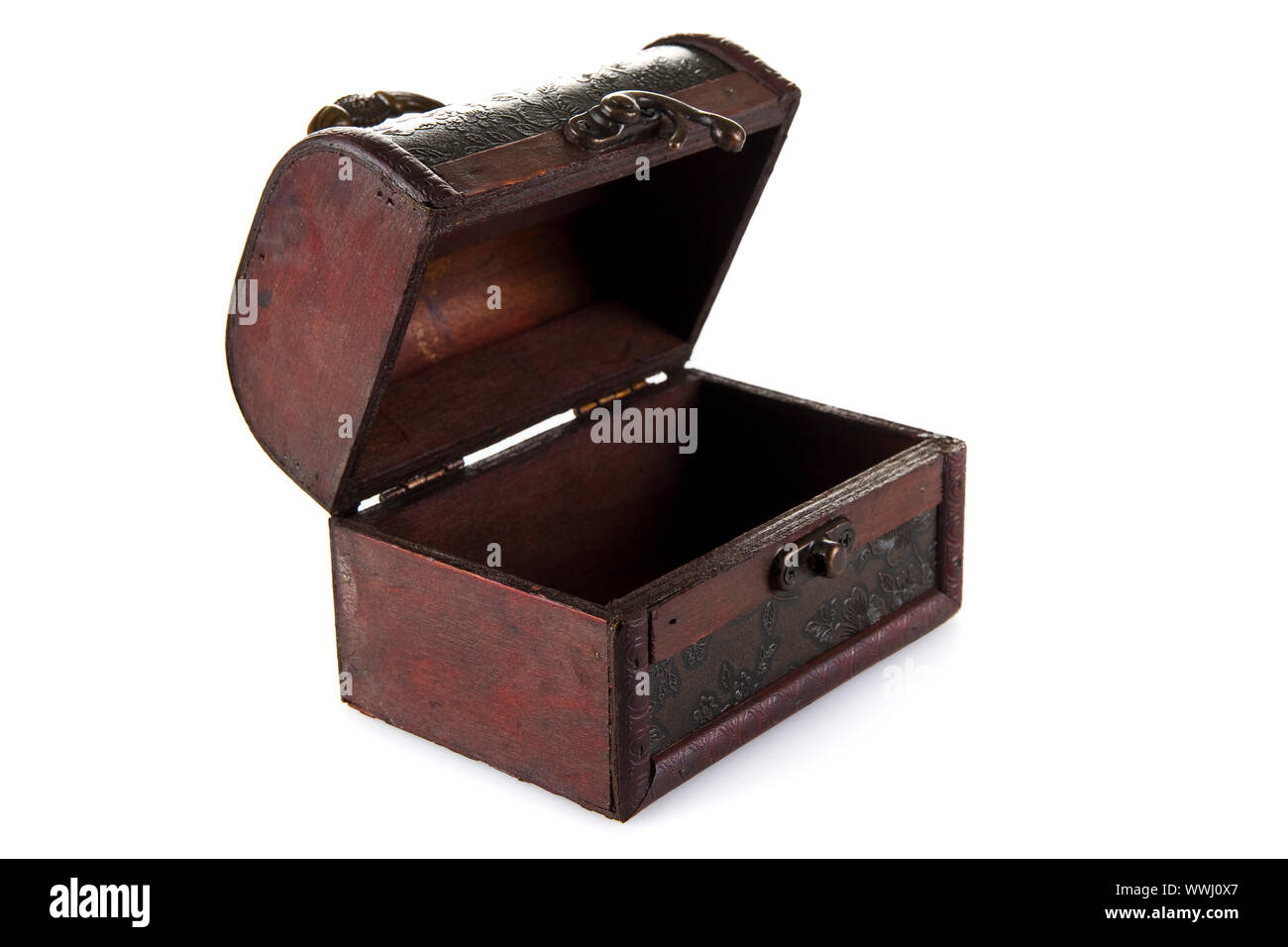 Empty Treasure Chest isolated over white background Stock Photo - Alamy