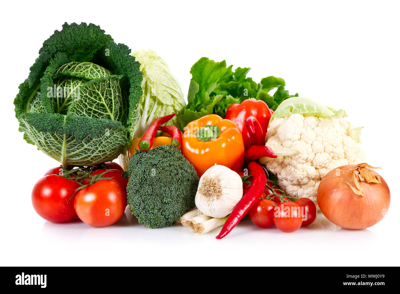 Vegetables isolated over white Stock Photo - Alamy