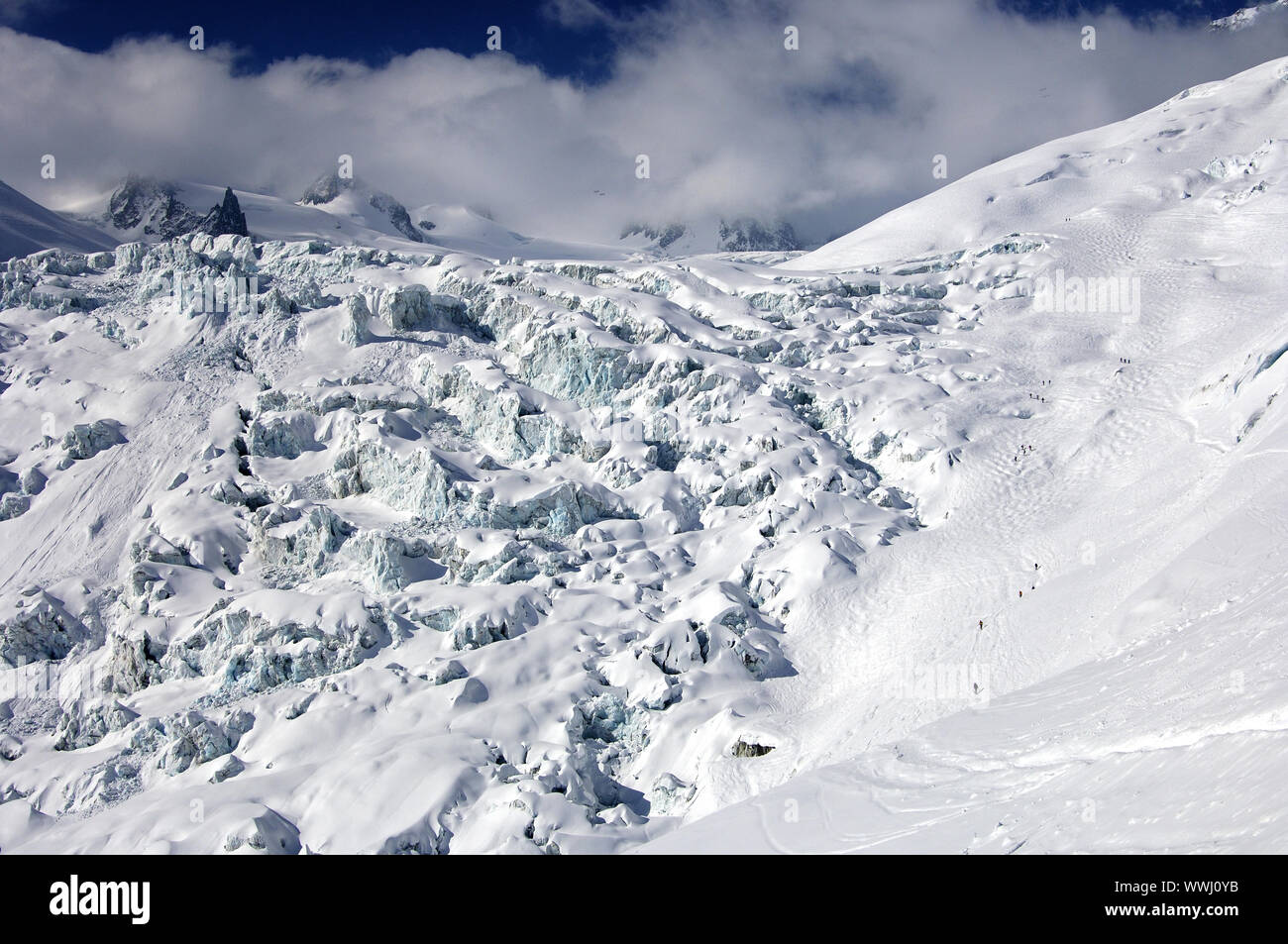 Ice breaks of the Geant glacier, Chamonix Stock Photo - Alamy