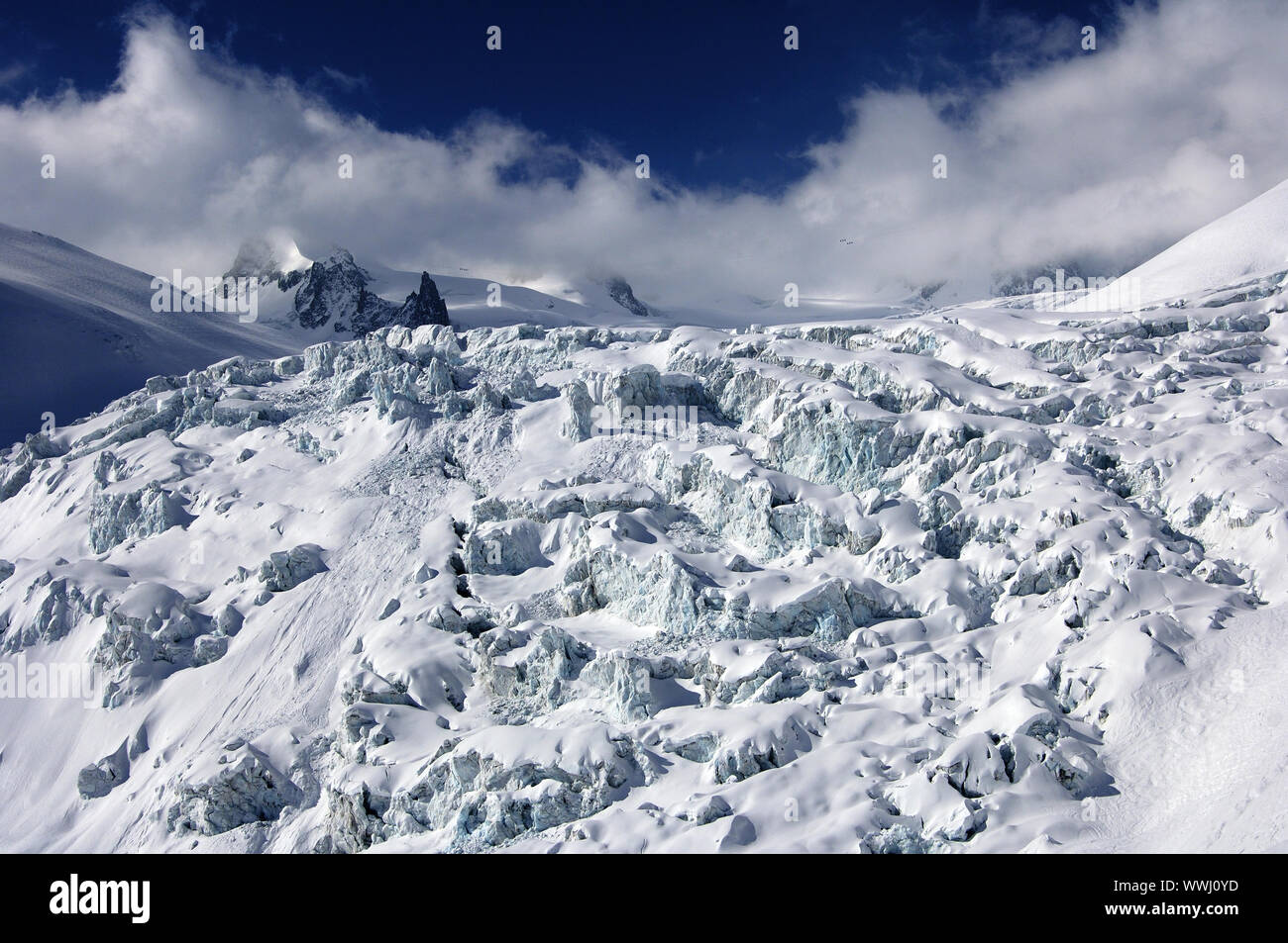 Ice breaks of the Geant glacier, Chamonix Stock Photo - Alamy