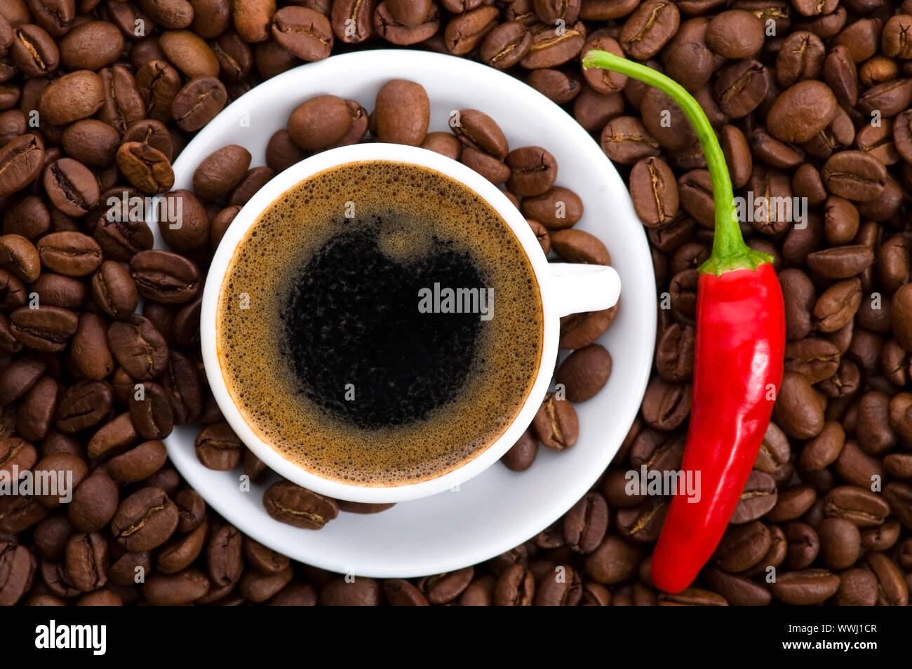 hot coffee with chili Stock Photo - Alamy