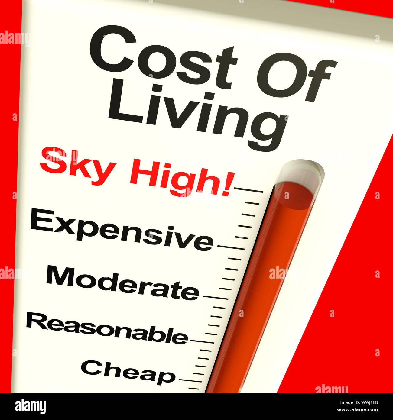 Cost Of Living Expenses Sky High Monitor Showing Increasing Cost Stock ...