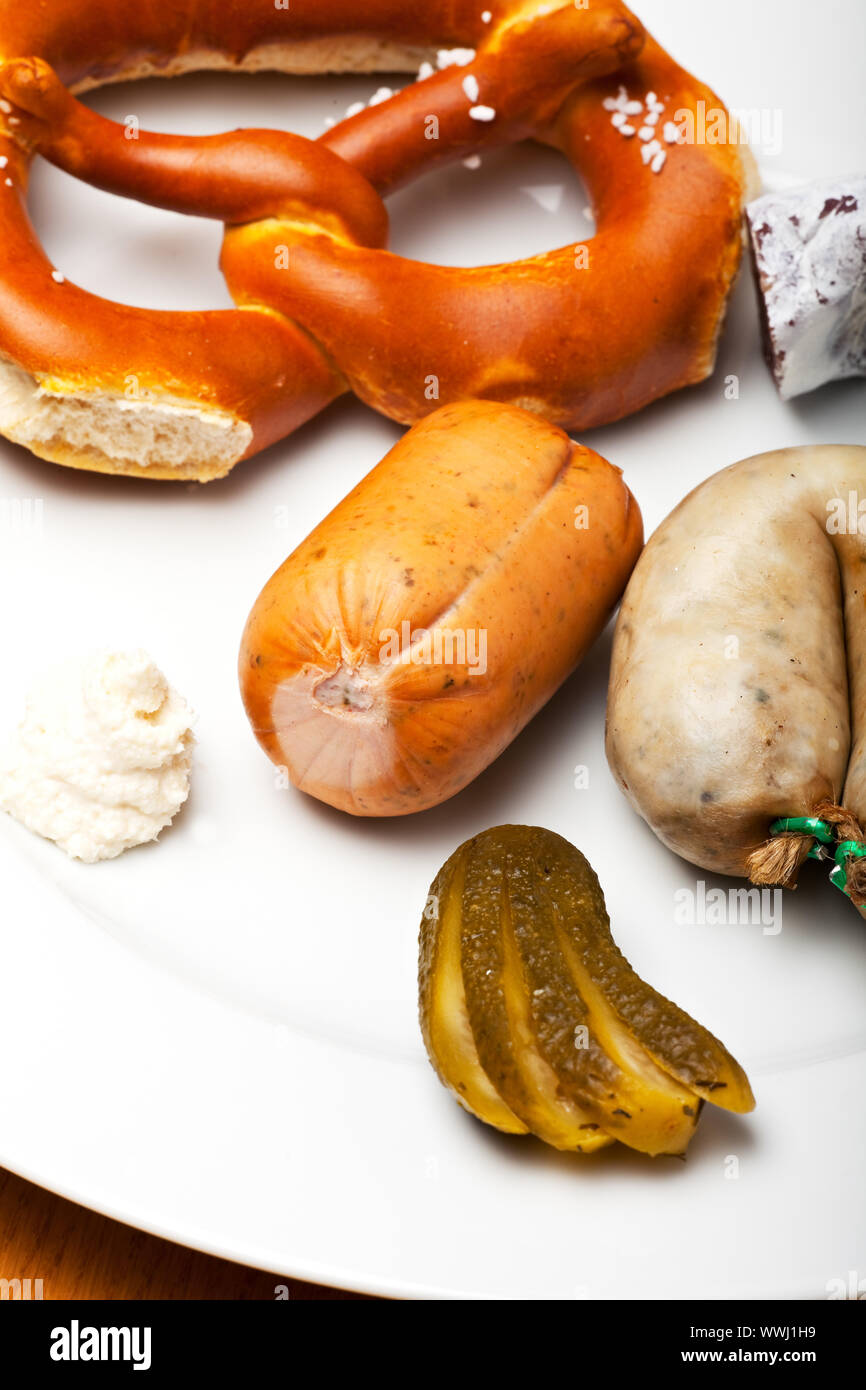 typical bavarian snack called brotzeit, south germany Stock Photo - Alamy