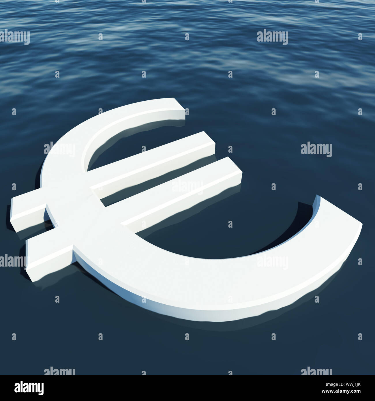 Euro Floating Showing Money Wealth Or Earning Stock Photo - Alamy