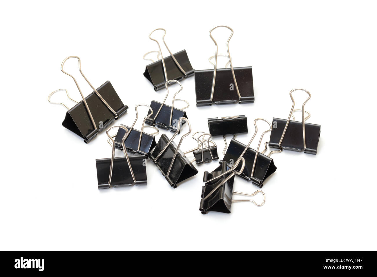 Paper Clips on White Background Stock Photo - Alamy