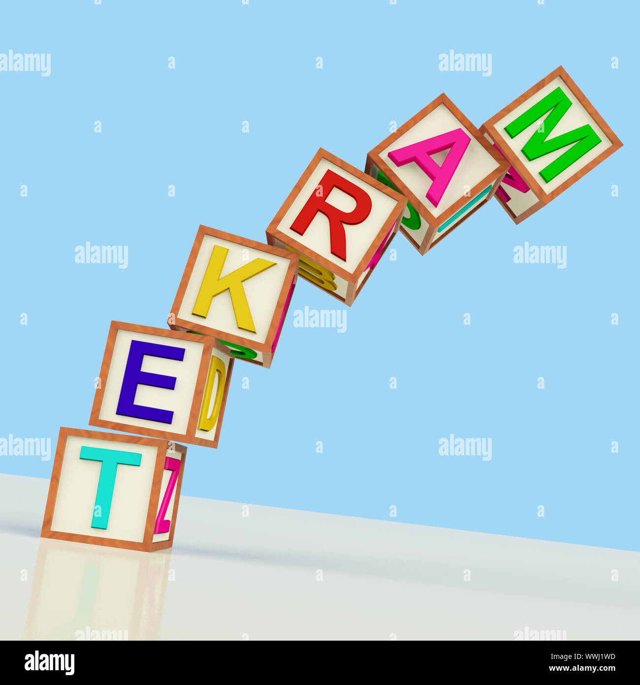 Market Blocks Showing Sales Marketing And Retailing Stock Photo - Alamy