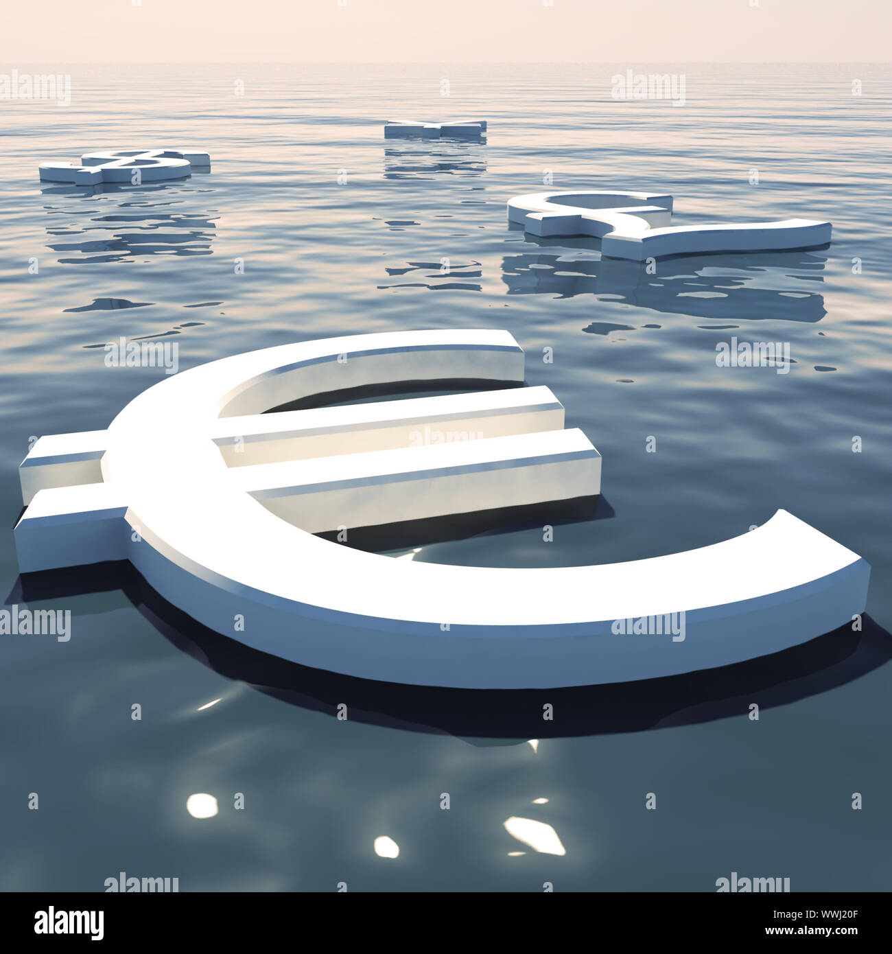 Euro Floating And Currencies Going Away Showing Money Exchange And ...