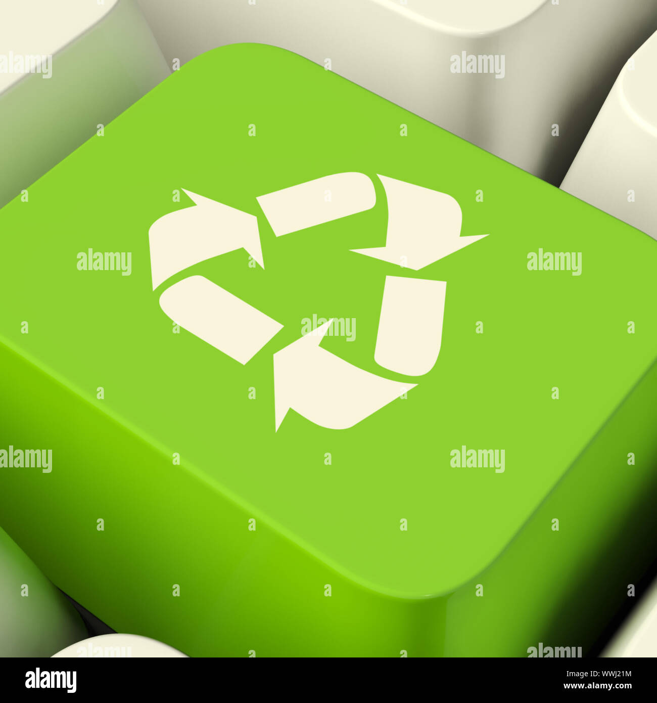 Recycle Computer Key In Green Showing Recycling Or Eco Friendly Stock ...