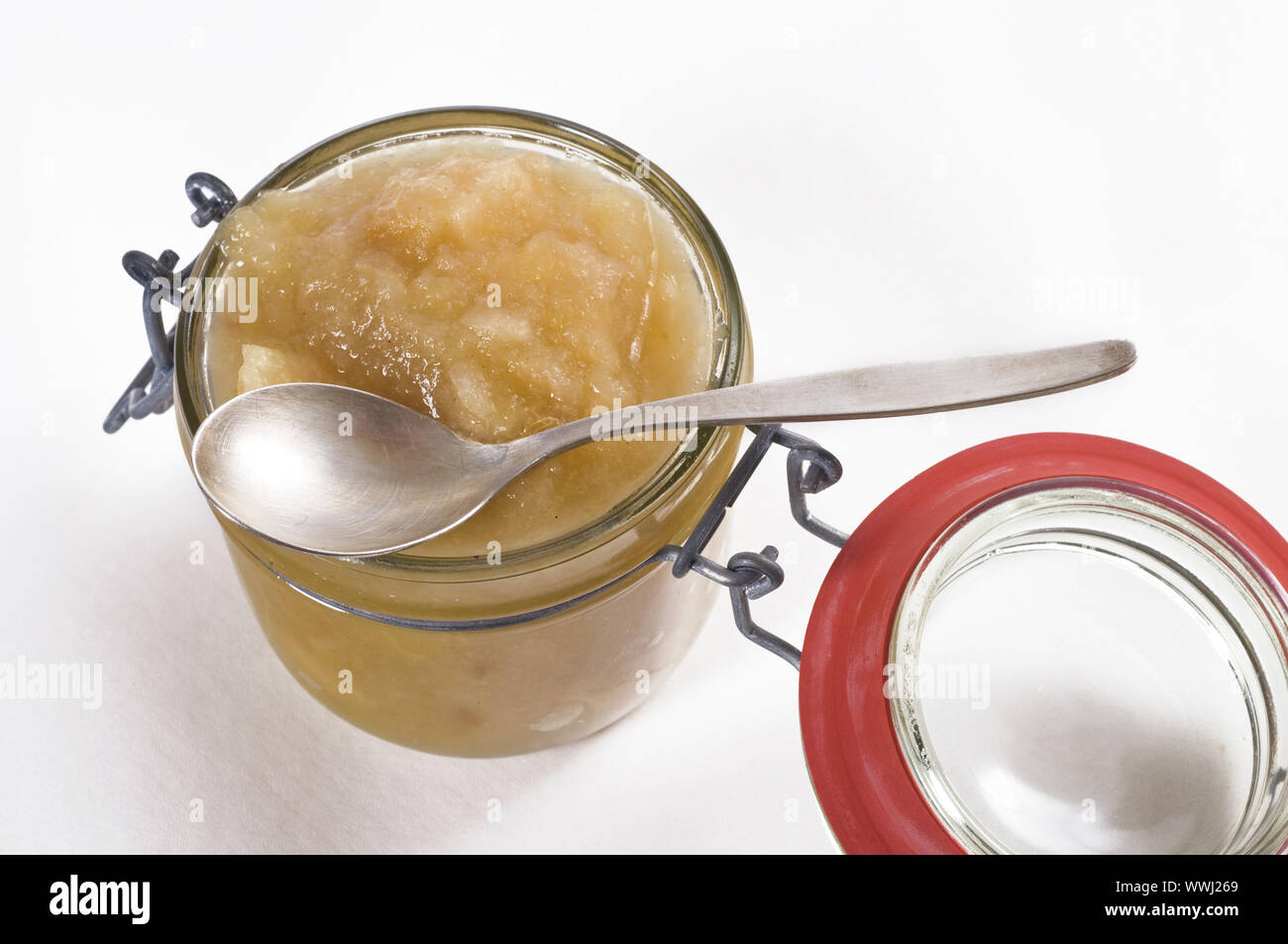 Apple compote in a preserving jar Stock Photo - Alamy