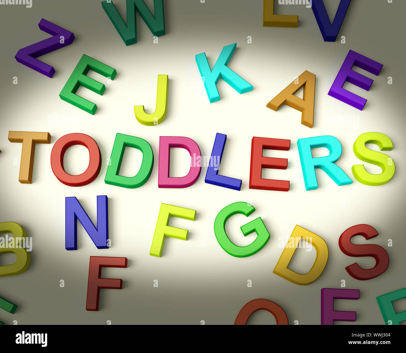 Toddlers Written In Multicolored Plastic Kids Letters Stock Photo - Alamy