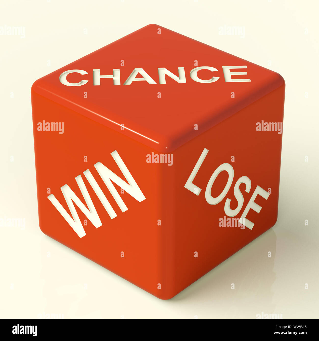 Chance Win Lose Red Dice Showing Luck And Opportunity Stock Photo - Alamy