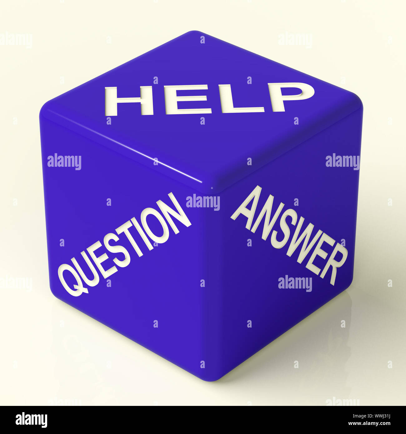 Question Answer And Help Blue Dice As Symbol For Information Stock ...