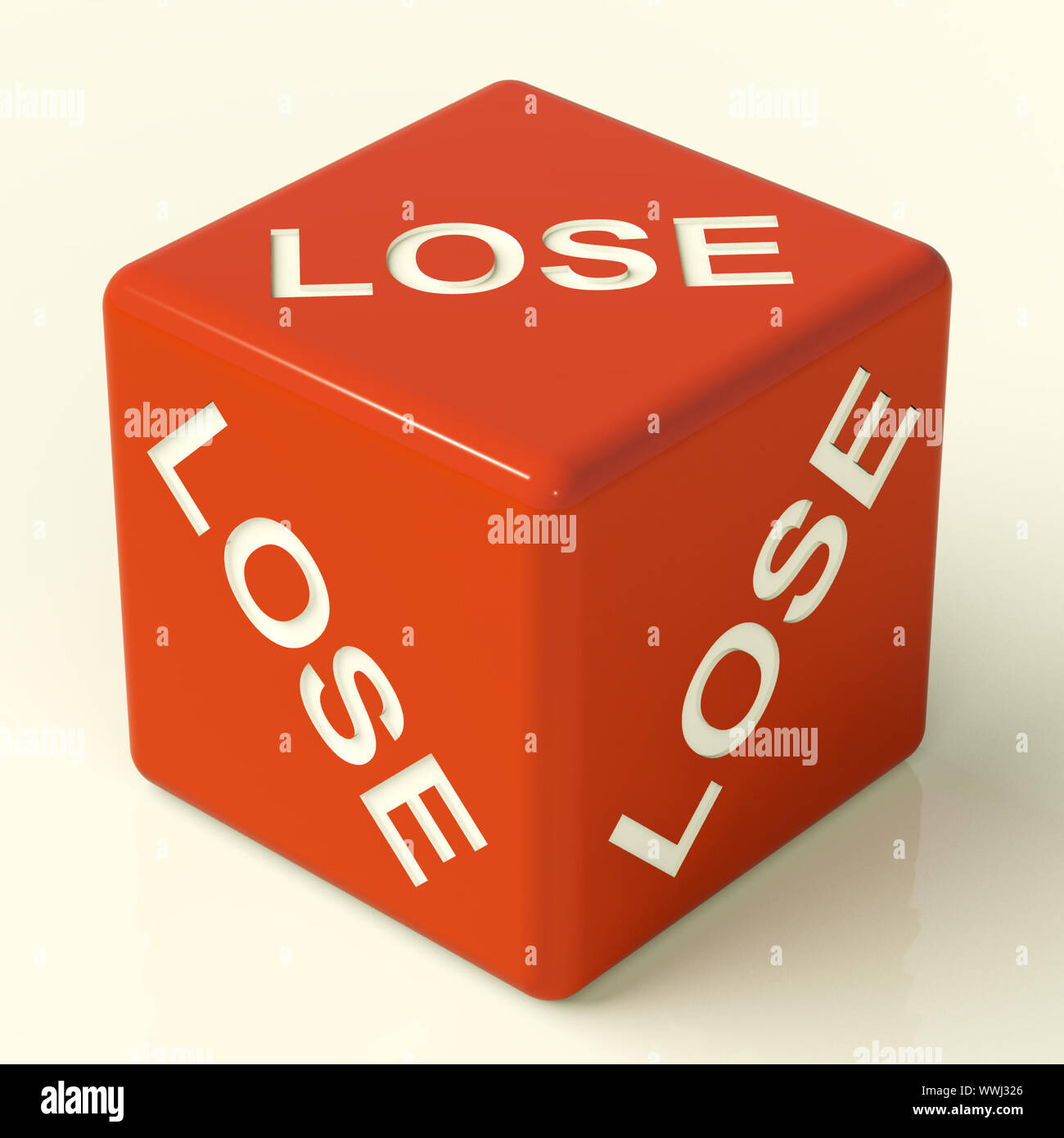 Lose Red Dice Representing Defeat And Failure Stock Photo - Alamy