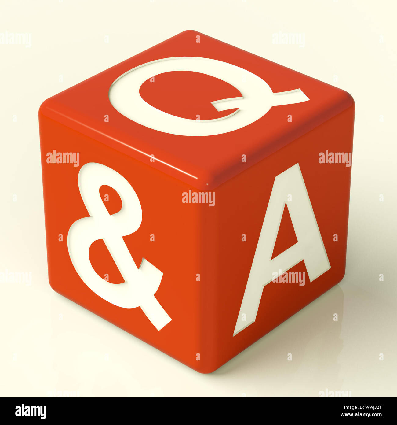 Question and Answer Red Dice As Symbol For Support Stock Photo - Alamy