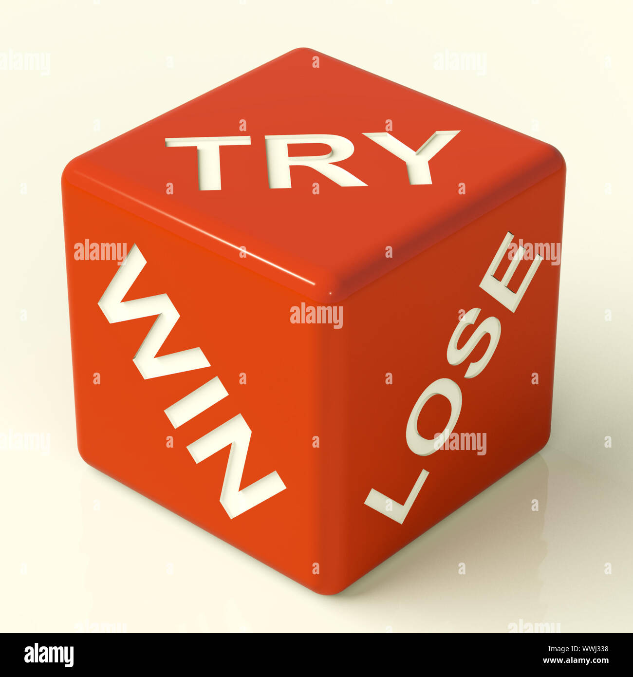 Try Win Lose Red Dice Showing Gambling And Luck Stock Photo - Alamy