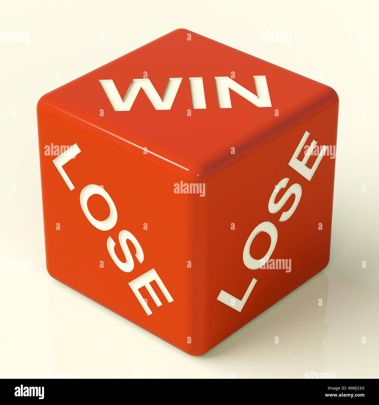 Win Red Dice Representing Reward And Success Stock Photo - Alamy